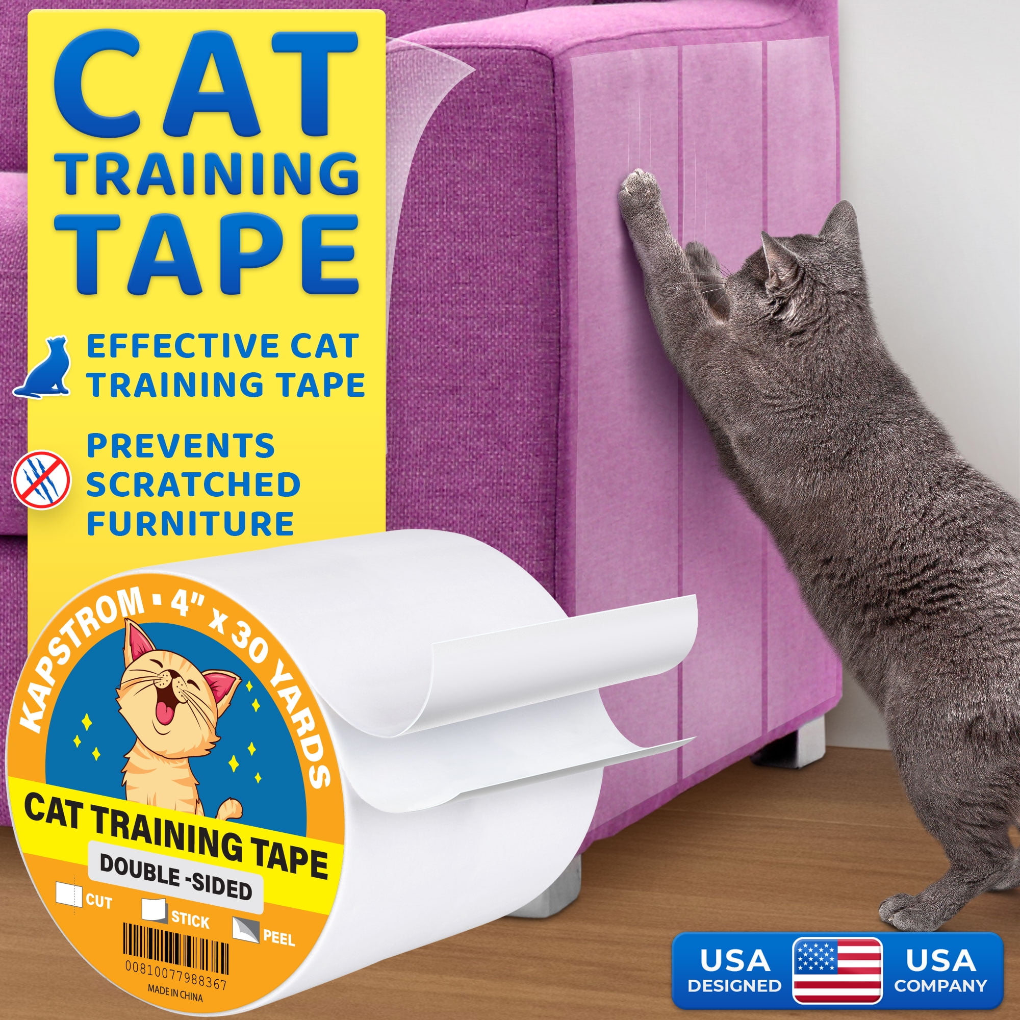 Cat Scratch Protector Tape Roll, Double Sided Training Tape, 4" Wide ...