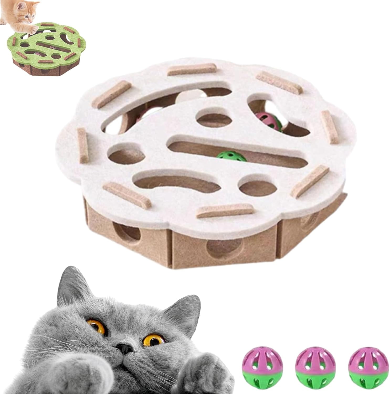 Cat Scratch Puzzle Box, Interactive Treat Dispensing Toy for Cats ...