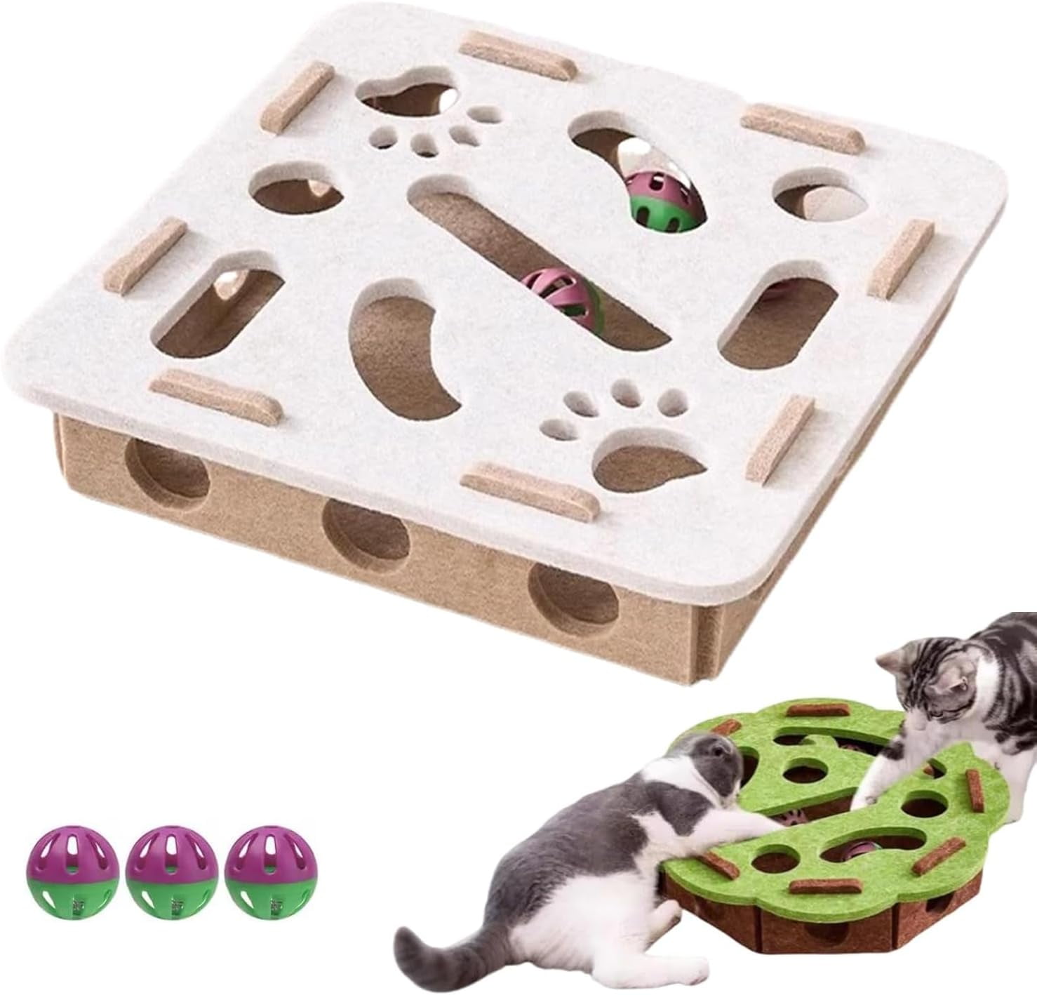 Cat Scratch Puzzle Enrichment Box, 3 in 1 Cat Nail File Enrichment Box ...