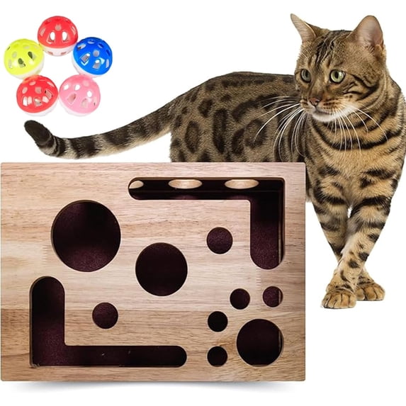 Cat Scratch Puzzle Enrichment Box with Bell Ball & Sandpaper Inside ...