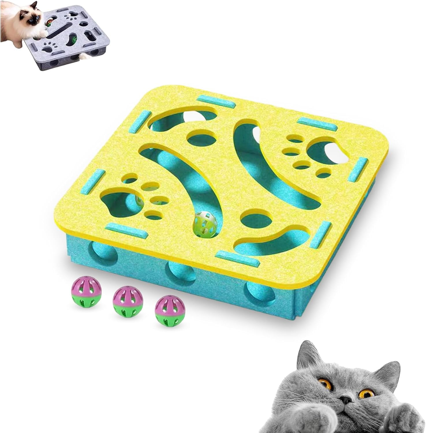 Cat Scratch Puzzle Enrichment Box, Cat Nail File Enrichment Box, Felt ...