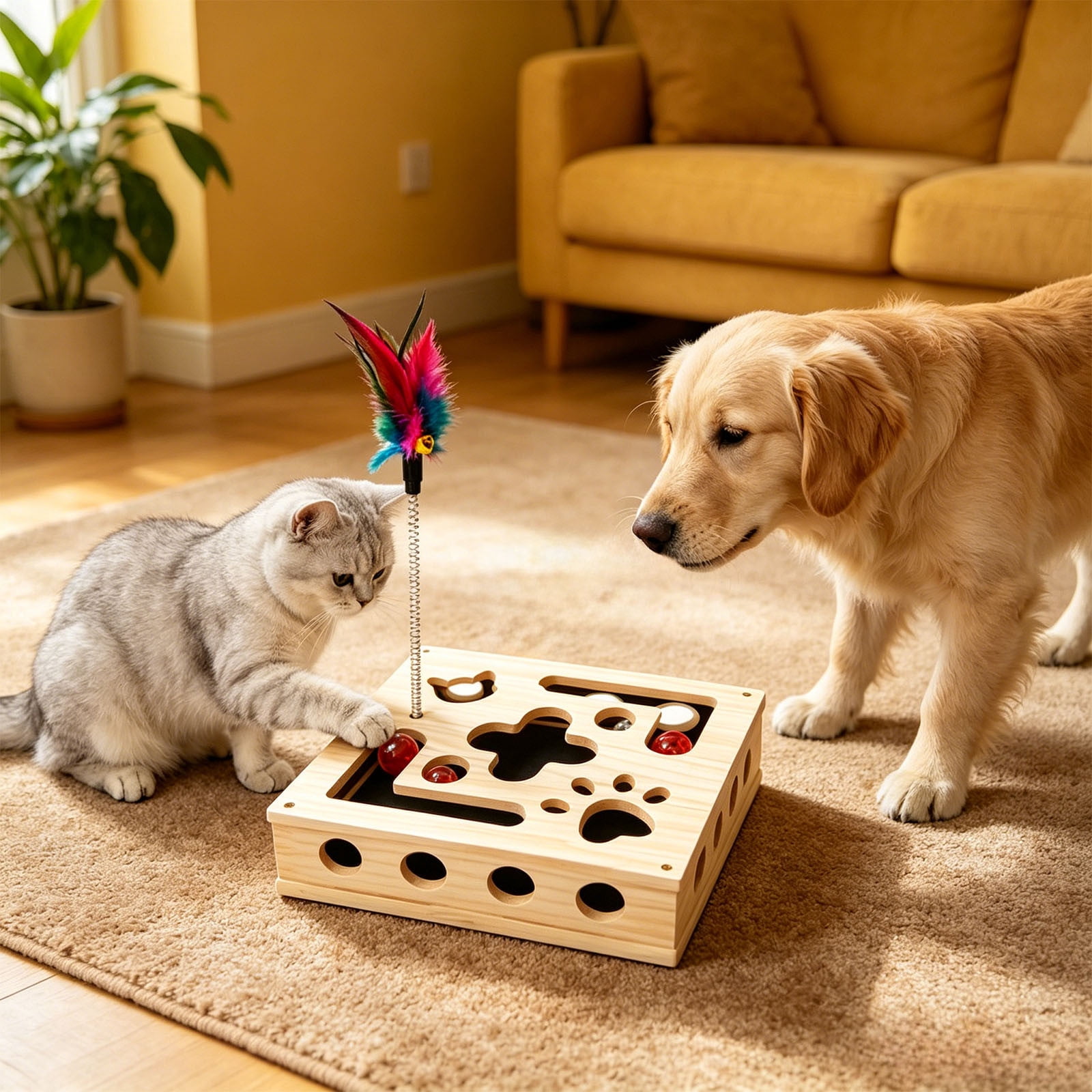 Cat Scratch Puzzle Enrichment Box, Cat Nail File Enrichment Box ...