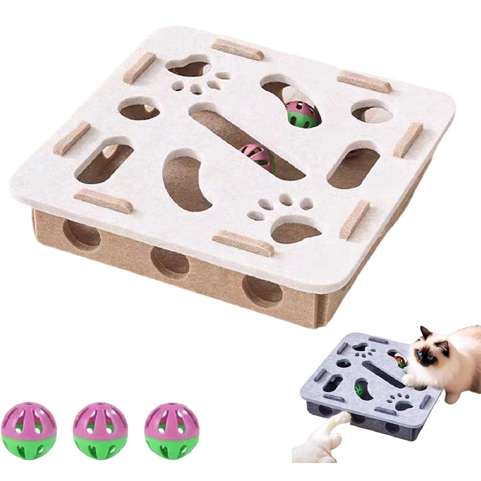 Cat Scratch Puzzle Enrichment Box, Cat Nail File Enrichment Box with 3 ...