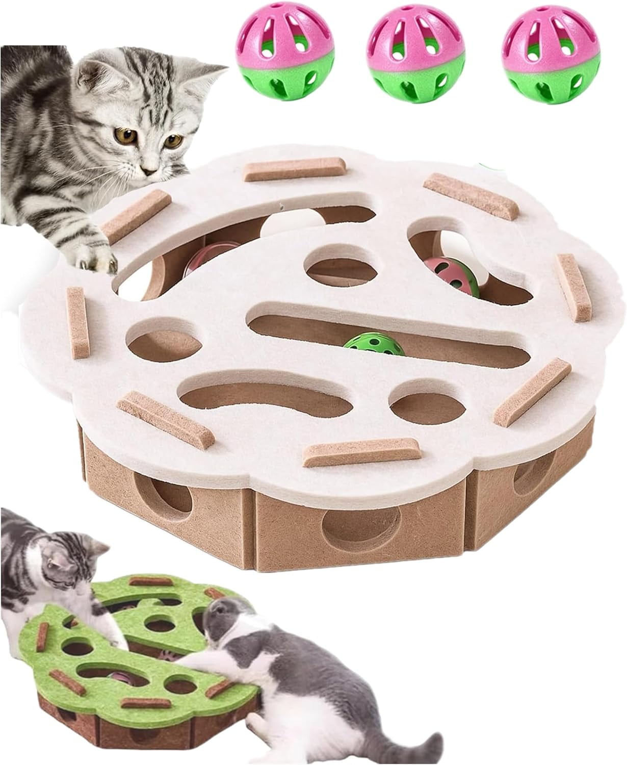 Cat Scratch Puzzle Enrichment Box, Interactive Cat Nail File Toy for ...