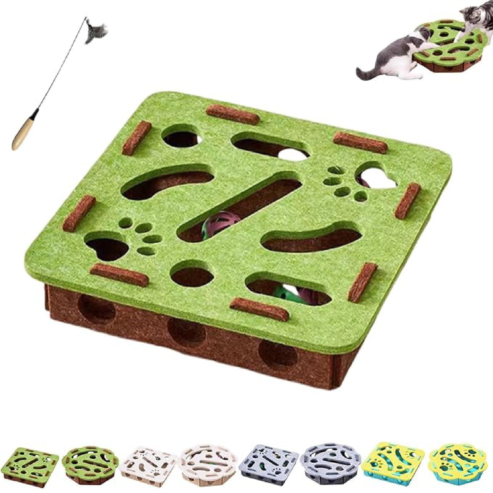 Cat Scratch Puzzle Enrichment Box, Puzzle Felt Maze Box Cat Toys for ...