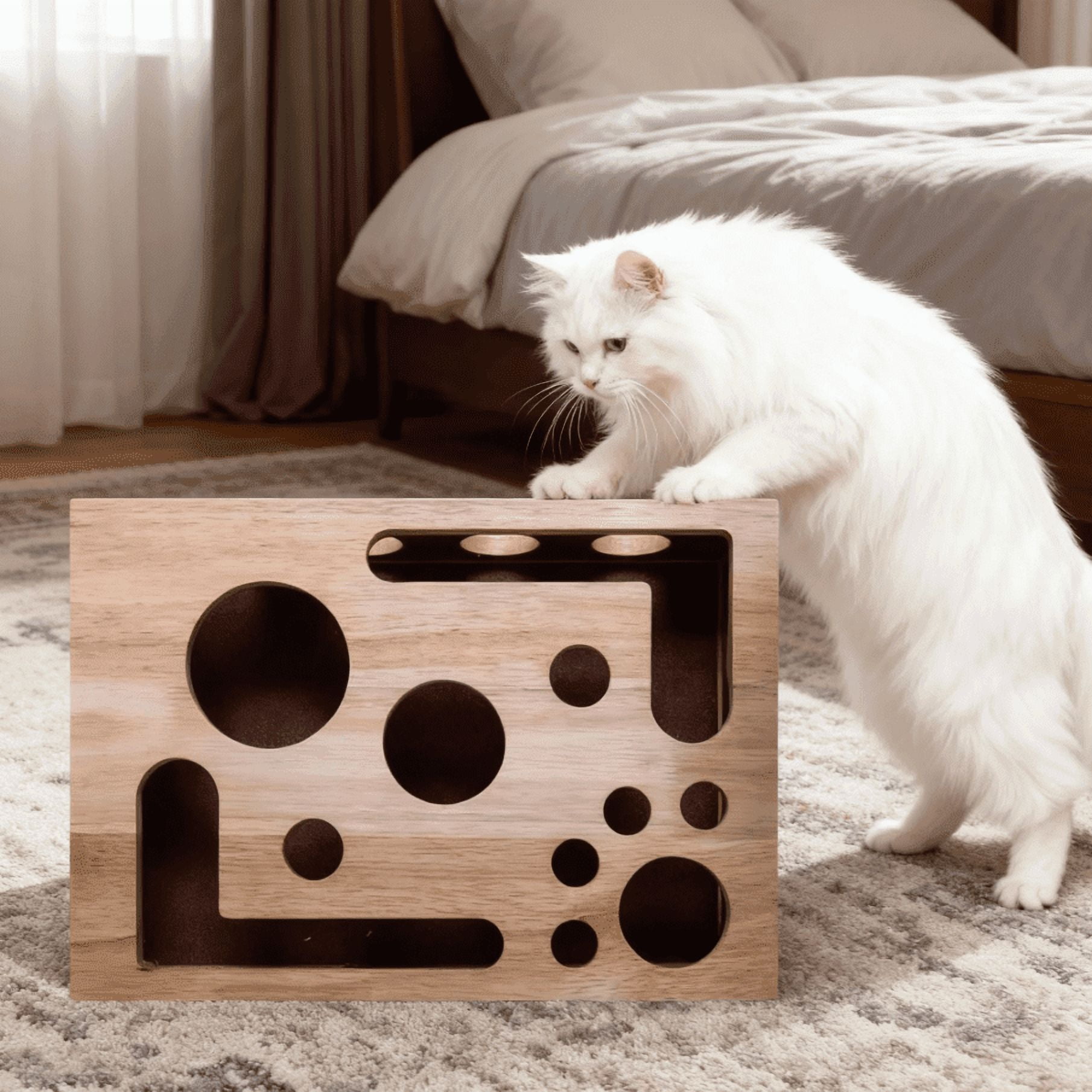 Cat Scratch Puzzle Enrichment Box,Wooden Cat Nail File Enrichment Box ...