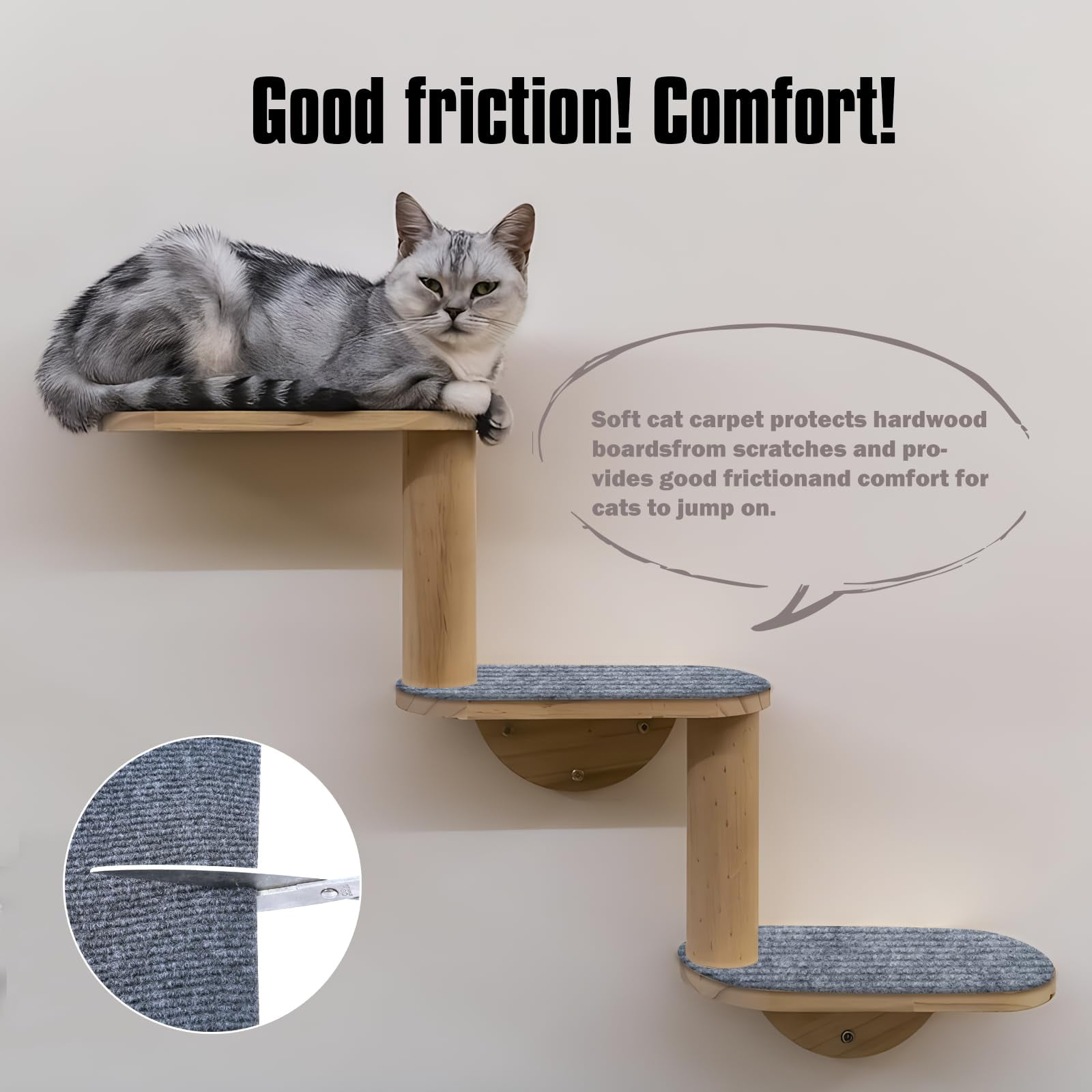 Cat Scratch Sofa Furniture Protector Mat, DIY Cat Scratch Pad Self ...