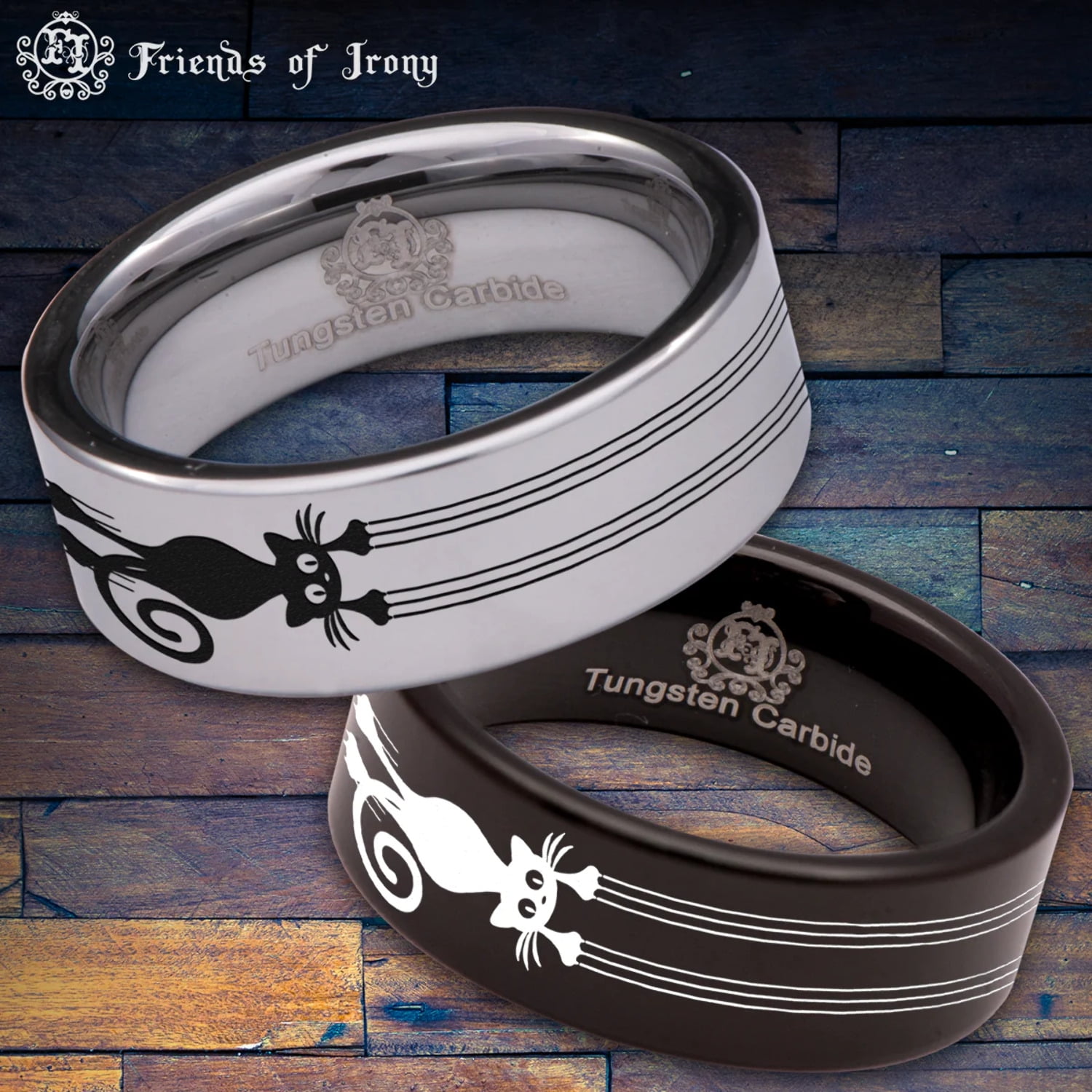 Cat Scratch Tungsten Carbide Ring - Walmart.com