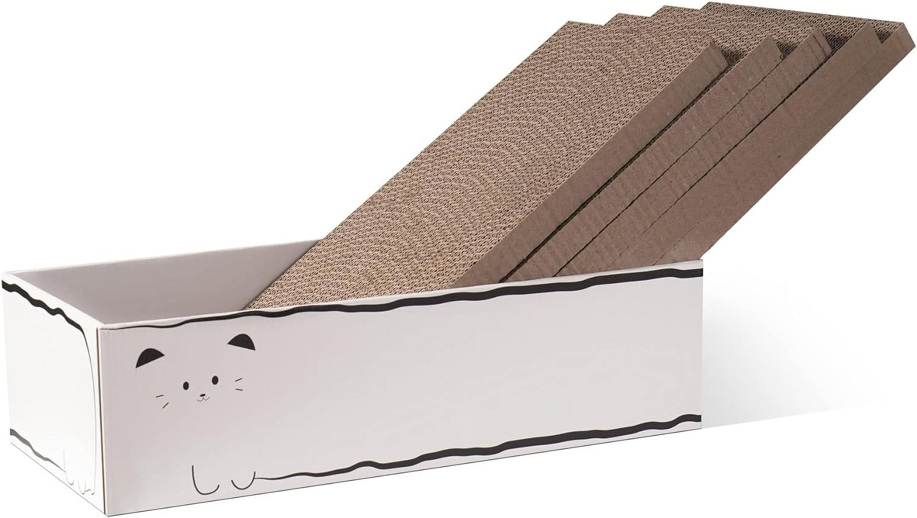 Cat Scratcher, 17.3"L x 7.9"W x 4.7"H, Reversible Design for Double ...