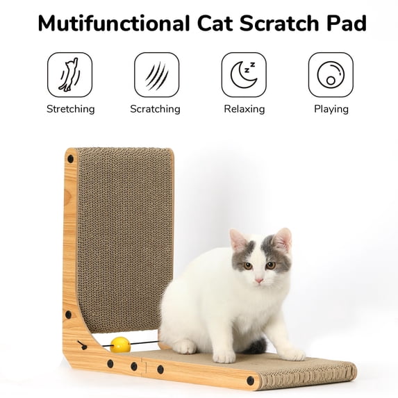 Cat Scratcher 18.9 Inch L Shape Scratch Pad Vertical Wall Mounted ...