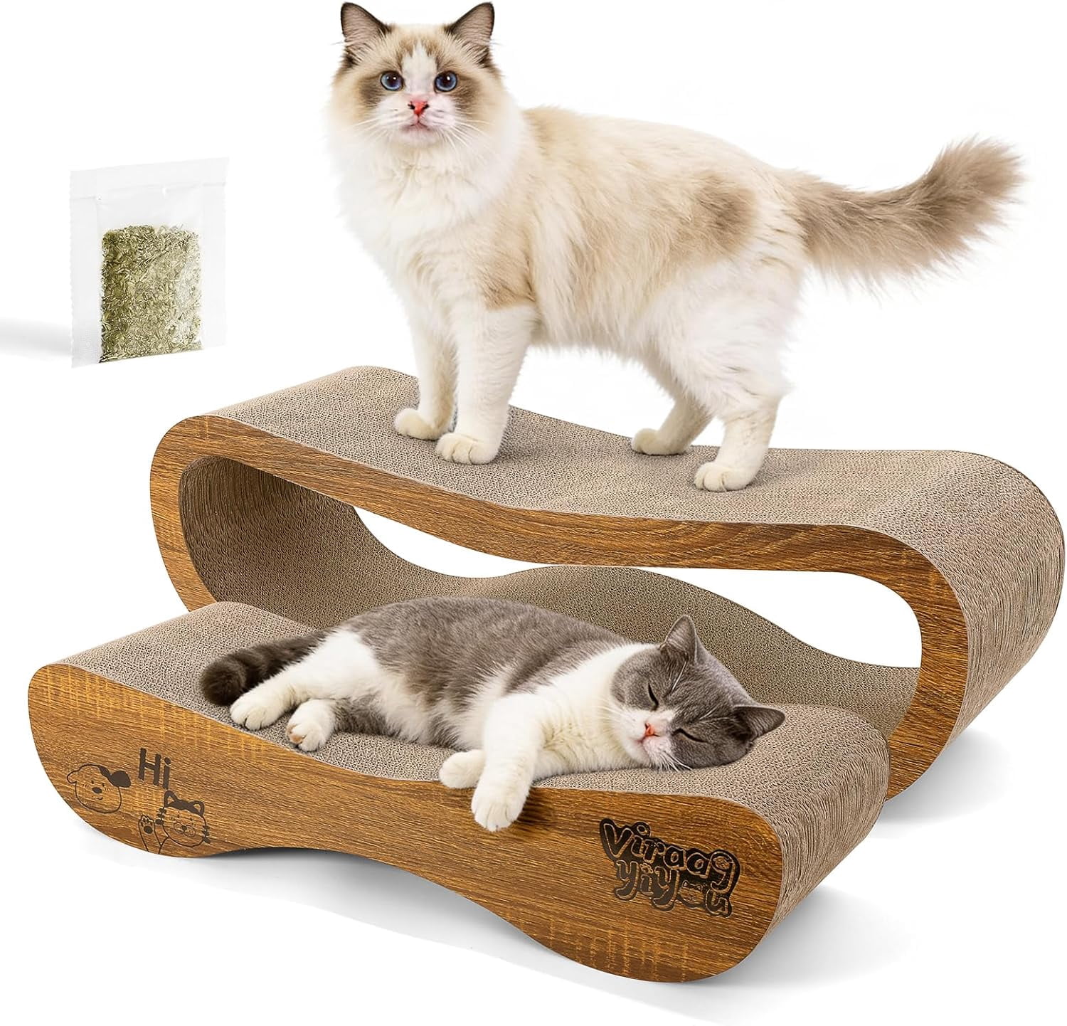 Cat Scratcher, 2 In 1 Cat Scratch Board for Scraching & Napping, Cat ...