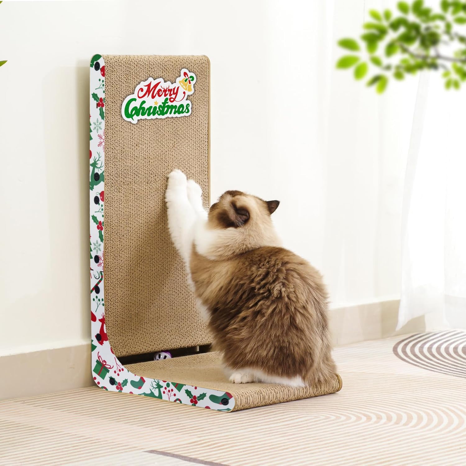 Cat Scratcher, 23.6" L-Shaped Vertical Cat Scratching Board with Wall ...