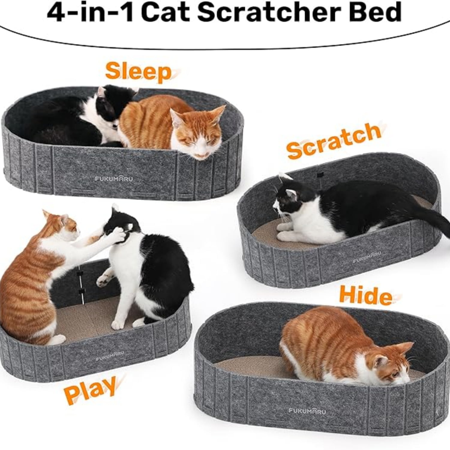 Cat Scratcher, 24 Inch Sofa Shape Cat Scratcher Couch Bed, Reversible ...