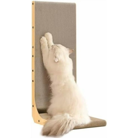 Cat Scratcher, 32.7 Inch L Shape Cat Scratch Pad Wall Mounted, Cat ...
