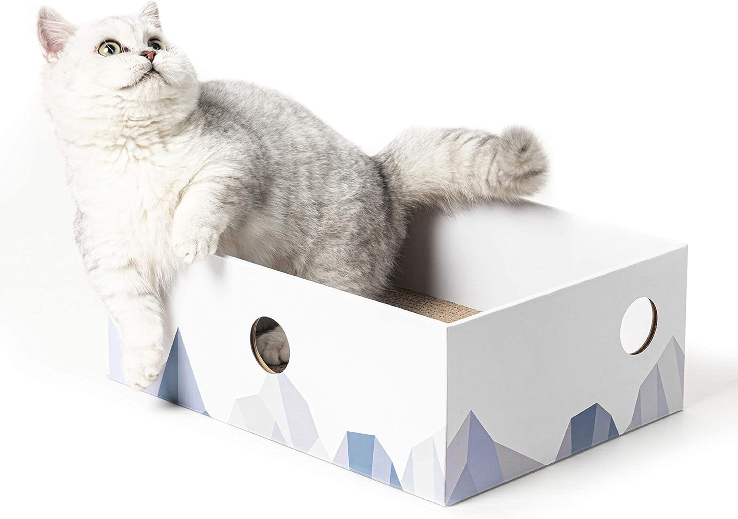 Cat Scratcher Box with Double-Sided Cardboard Scratching Board, Heavy ...