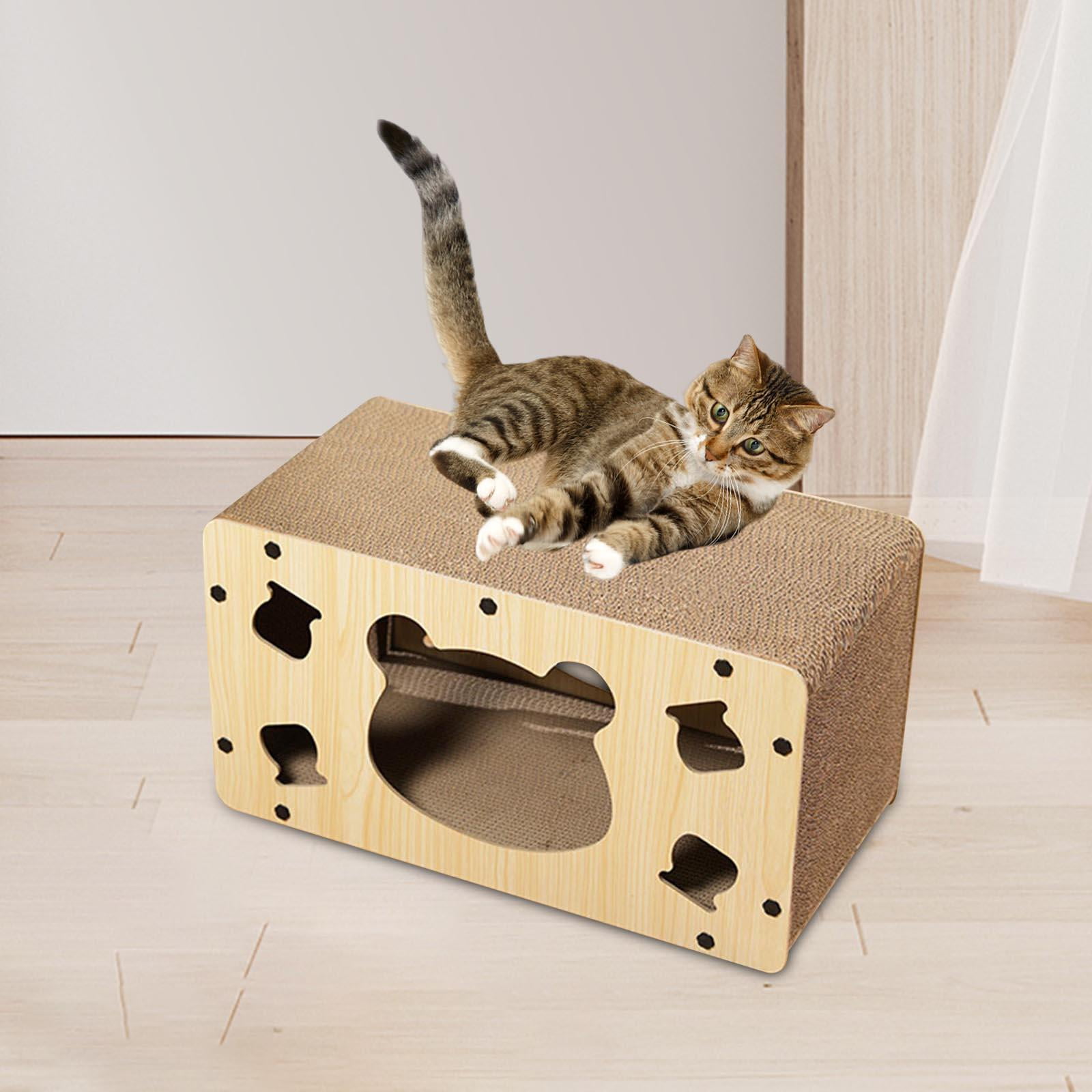 Cat Scratcher Box Lounge Scratching Board Corrugated Cardboard for ...