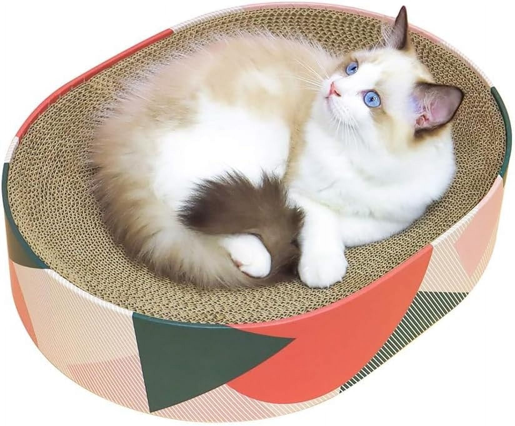 Cat Scratcher Cardboard Bed Lounge Couch for Indoor Cats Oval Shape 17 ...