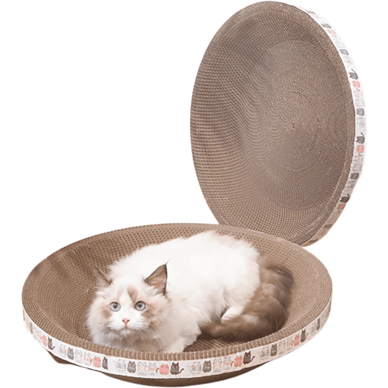 Cat Scratcher Cardboard, Oval Cat Scratch Pad Bowl Nest for Indoor Cats ...