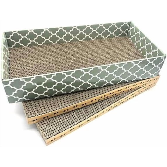 Cat Scratcher Cardboard Scratching Pads Scratch Lounge Bed with Catnip ...