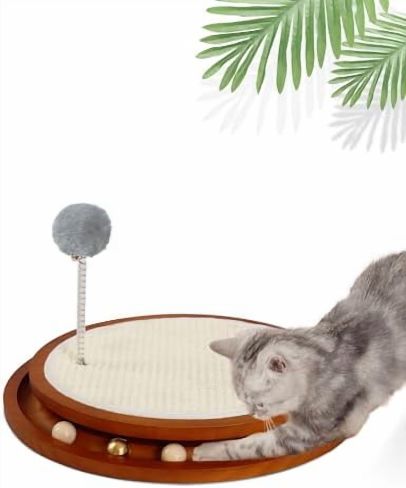Cat Scratcher, Cat Cratch Sisal Pad with Wooden Roller Ball Toy, Cat ...