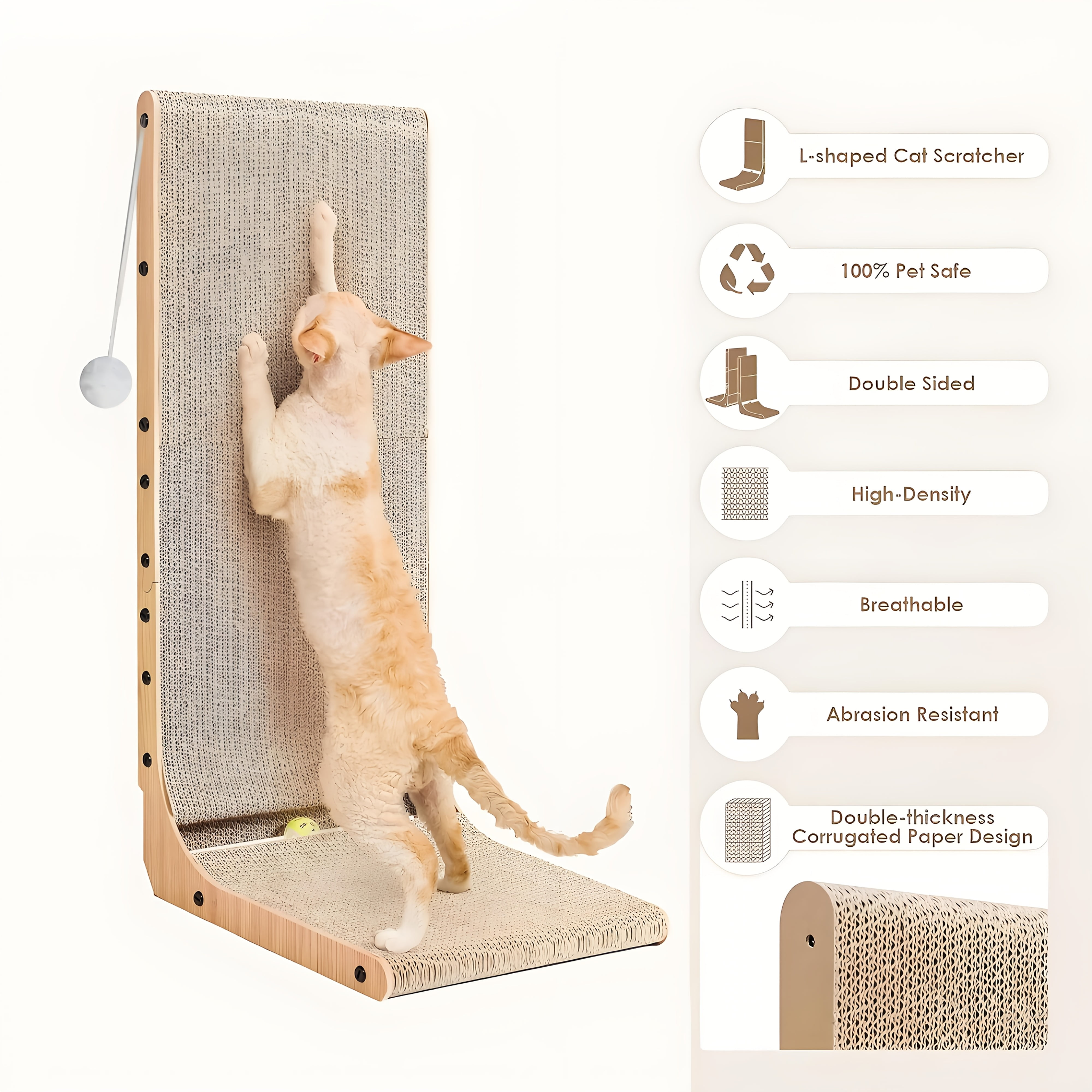 Cat Scratcher, Cat Scratching Post, Cardboard Cat Scratching Board with ...