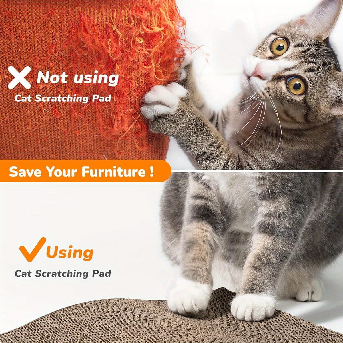 Cat Scratcher, Curved Scratch Pad, Durable Corrugated Cardboard ...