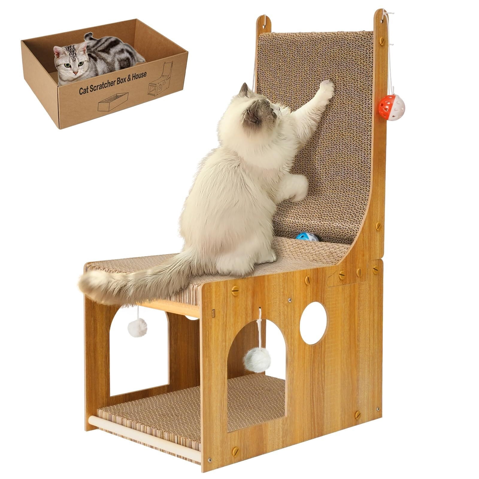 A Cat Scratcher, Double Layer Cat Scratching Board, L Shaped Vertical ...
