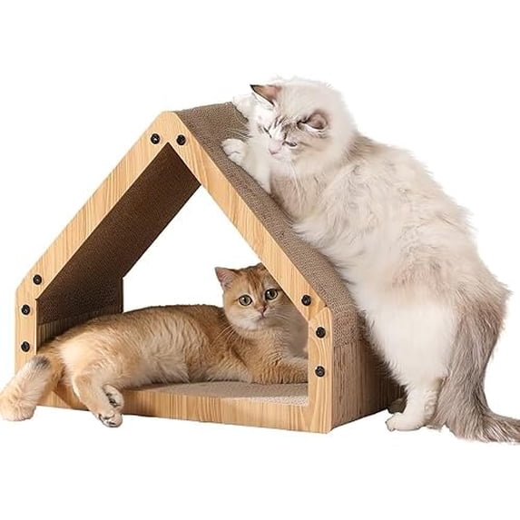 Cat Scratcher House, Cozy Cardboard Design, Safe and Secure for Kittens ...
