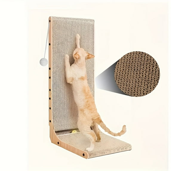Cat Scratcher, L Shape Cat Scratch Pad Wall Mounted, Cat Scratching ...