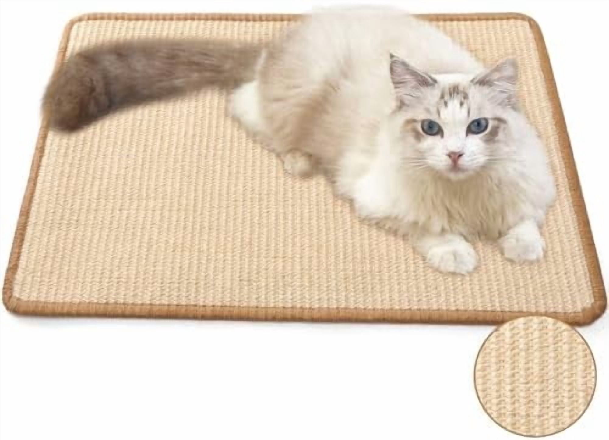 Cat Scratcher Mat, 23.6 X 15.7 Inch Natural Sisal Cat Scratch Mats ...