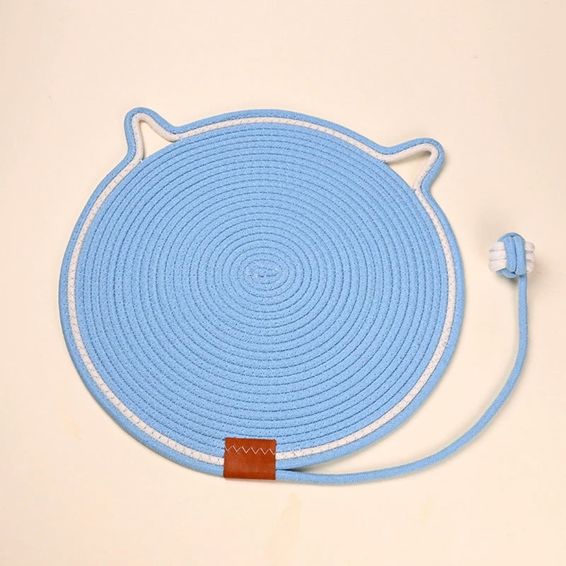 Cat Scratcher Mat, Natural Cotton Rope Cat Scratch Pad, 16.9'' Round ...