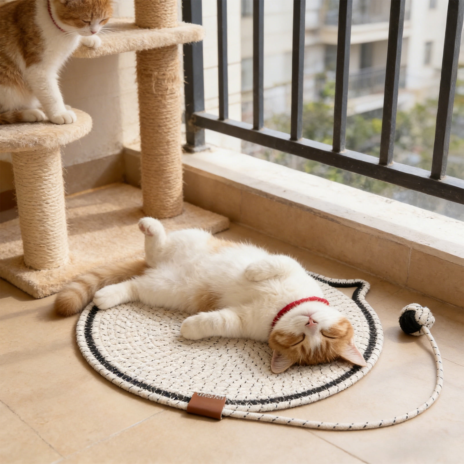 Cat Scratcher Mat,Natural Cotton Rope Cat Scratching Pad Round ...