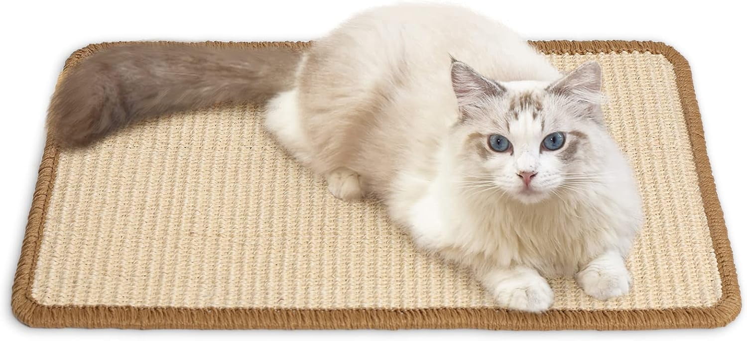 Cat Scratcher Mat, Natural Sisal Cat Scratch Mats, Horizontal Cat Floor ...