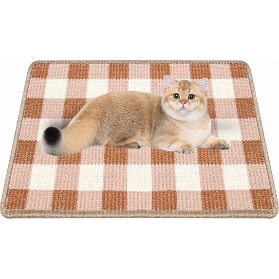 Cat Scratcher Mat, Natural Sisal Cat Scratch Pad, 23.6x15.7 Inch ...