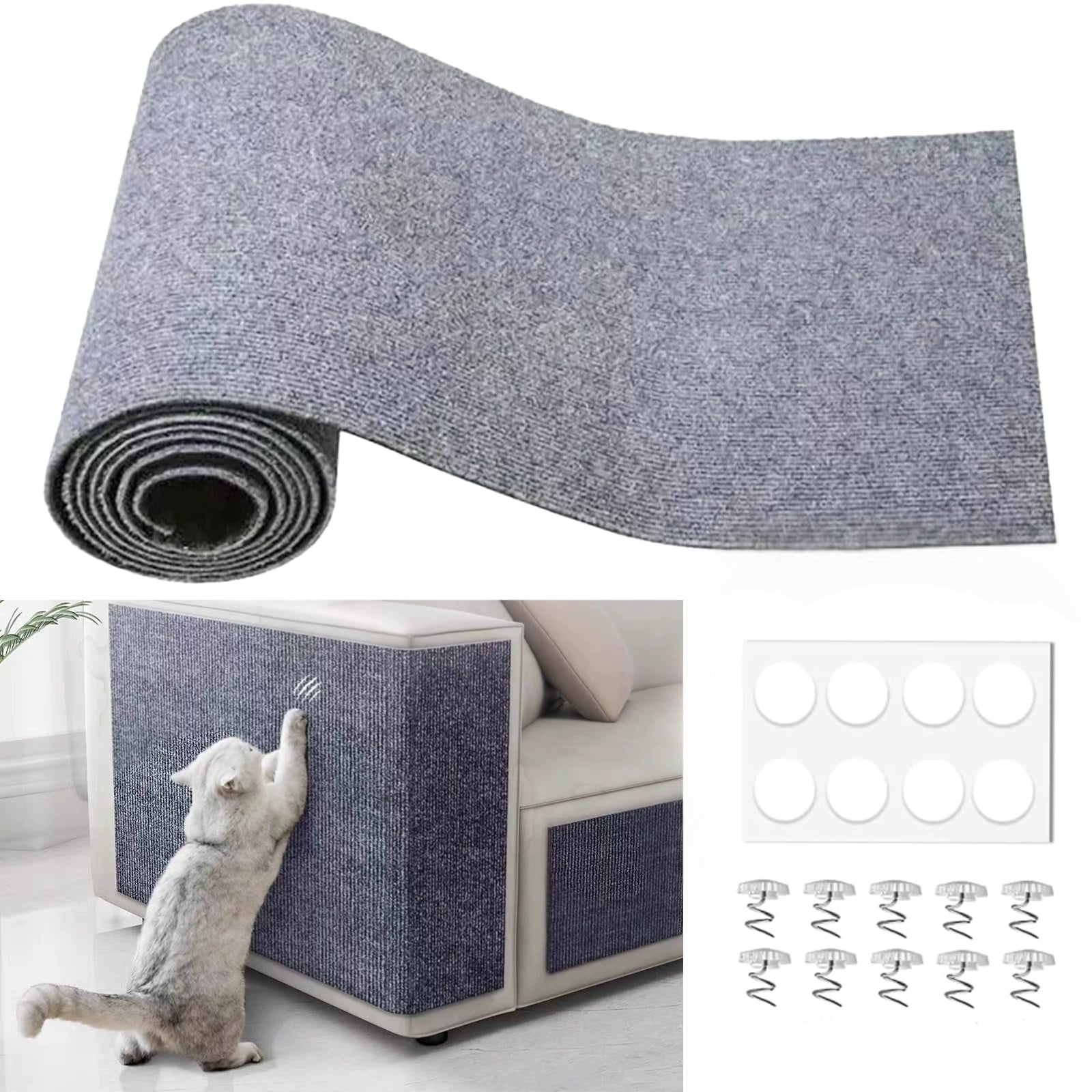 Cat Scratcher Mat,Trimmable Self-Adhesive Furniture Couch Protector,DIY ...
