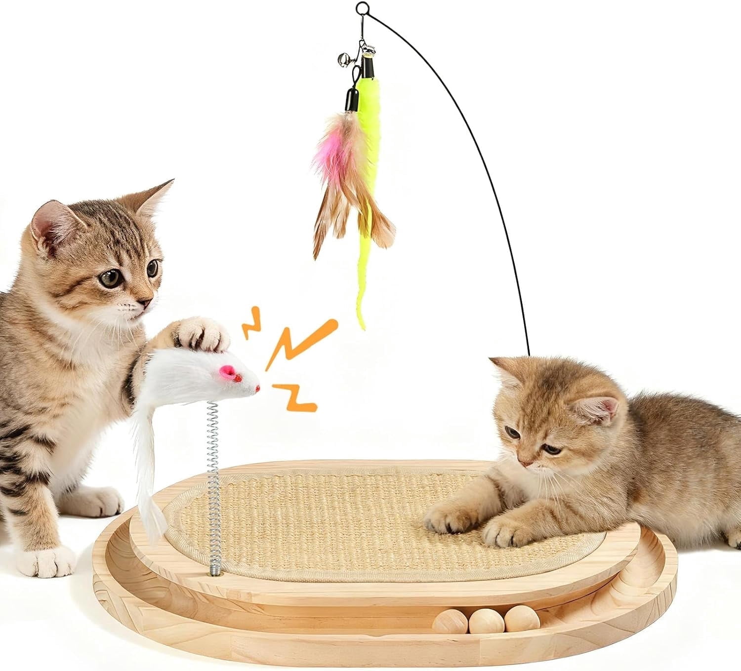 Cat Scratcher, Natural Sisal Scratching Pad, Kitten Interactive Toy ...