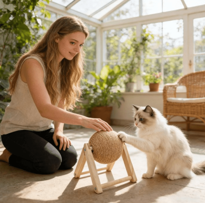Cat Scratcher Toy, Cat Scratching Ball Toy, Natural Sisal Scratcher ...