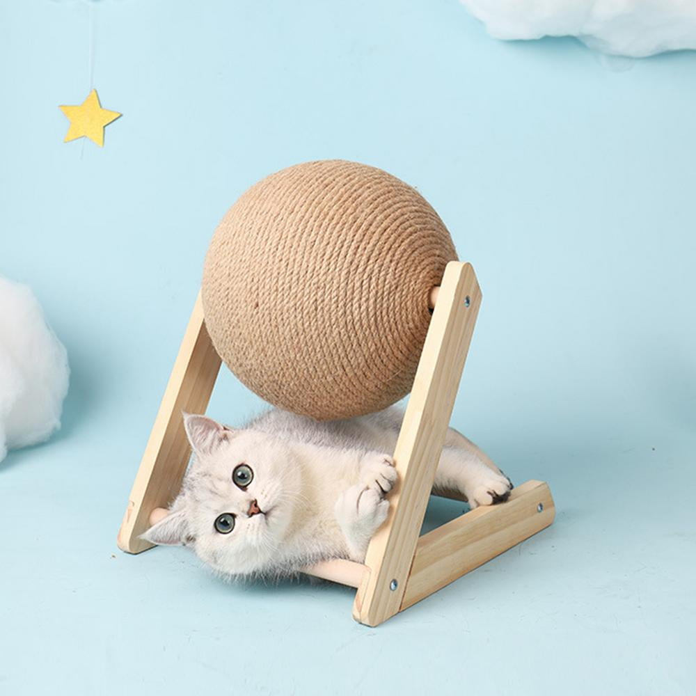 Cat Scratcher Toy Natural Sisal Rope Cat Scratching Ball Interactive ...