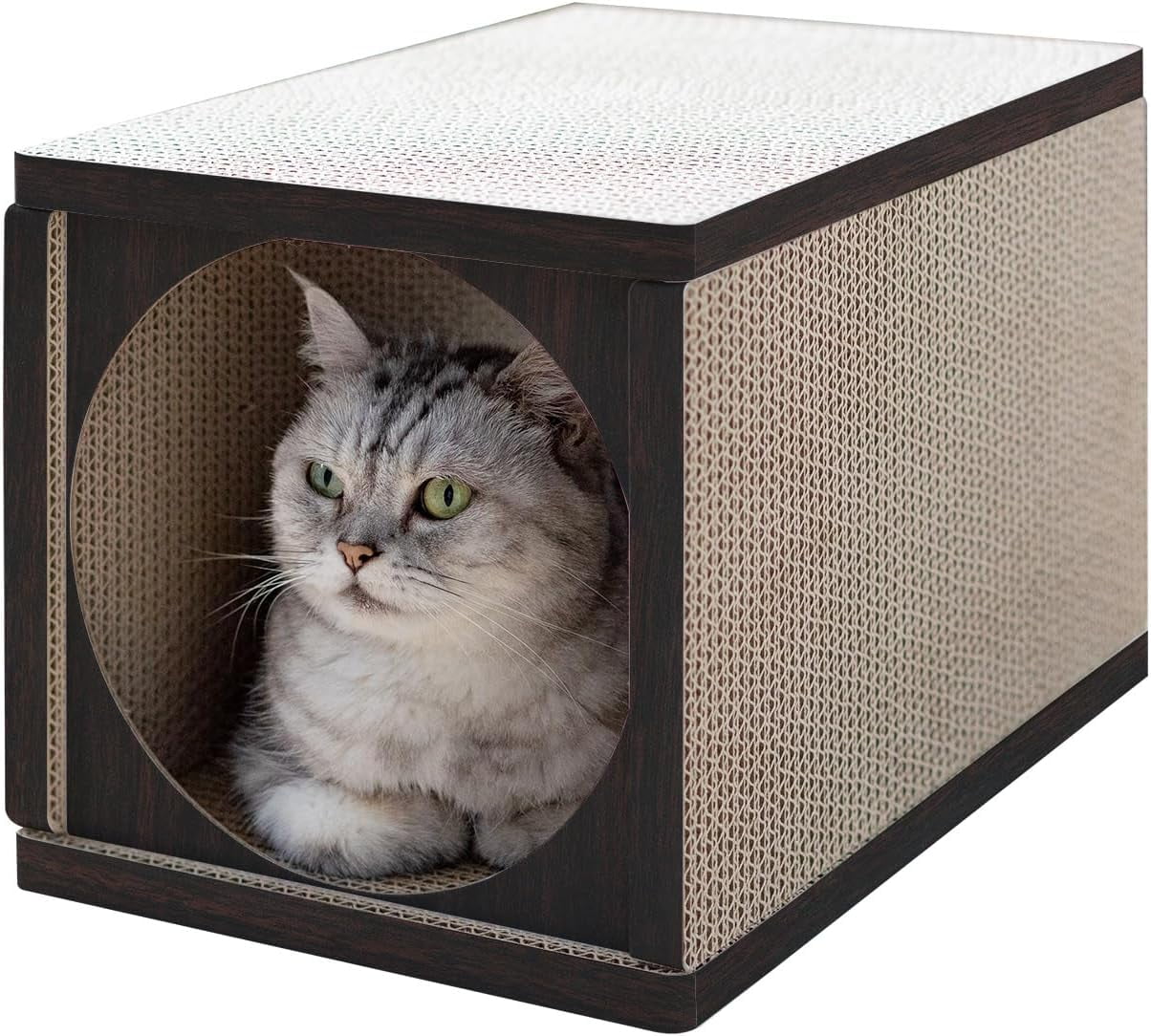 Cat Scratcher Tunnel, Cardboard cat House, Scratching Post for Indoor ...
