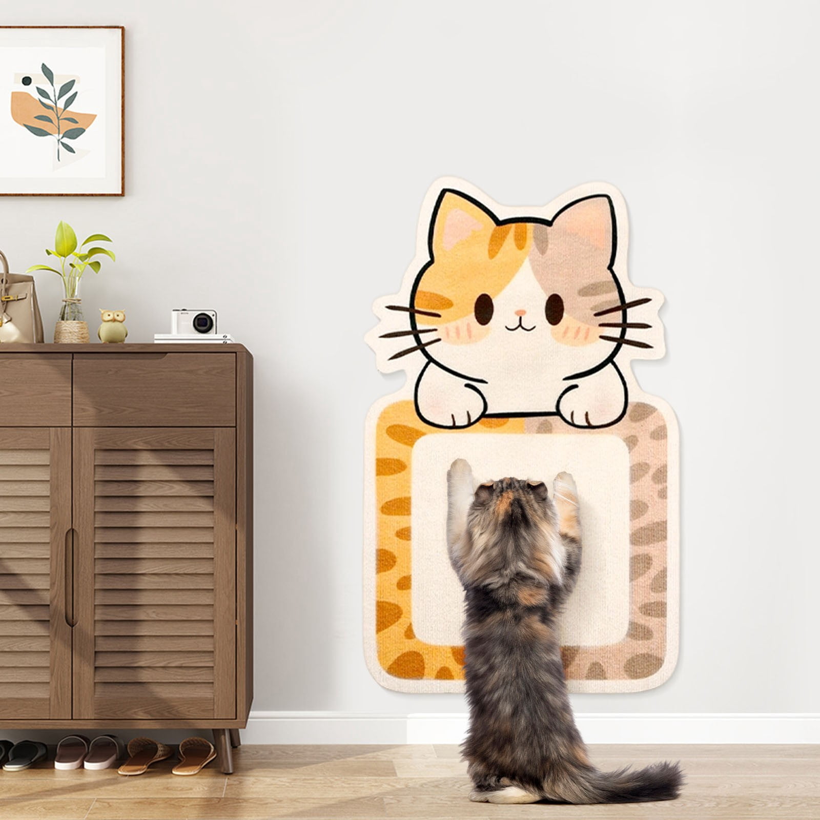Cat Scratcher Wall Mounted Scratch Pad, Wall Mounted Self-Adhesive Cat ...