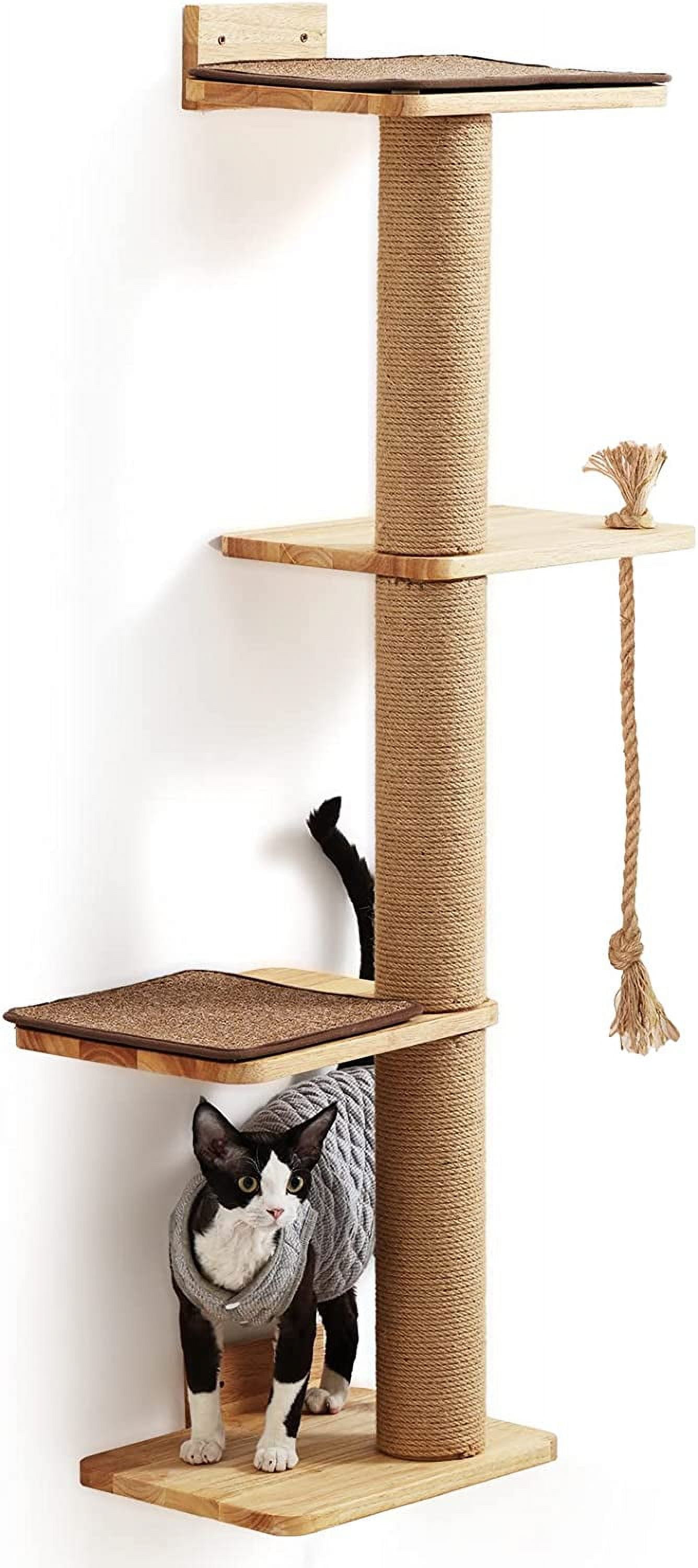 Cat Scratching Activity Tree Wall Mounted, 50 Inch Cats Scratch Post ...