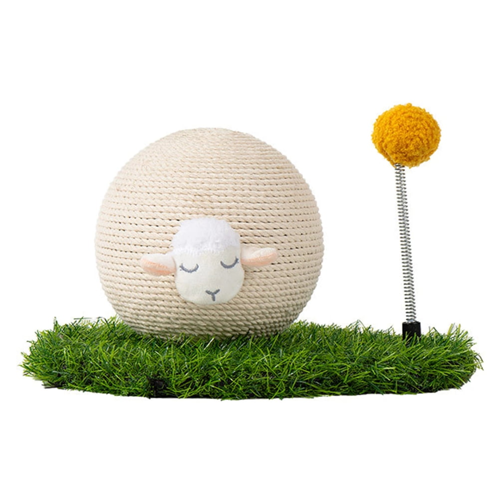 Cat Scratching Ball Sisal Rope Scratching Ball Toy With Non-slip Base ...