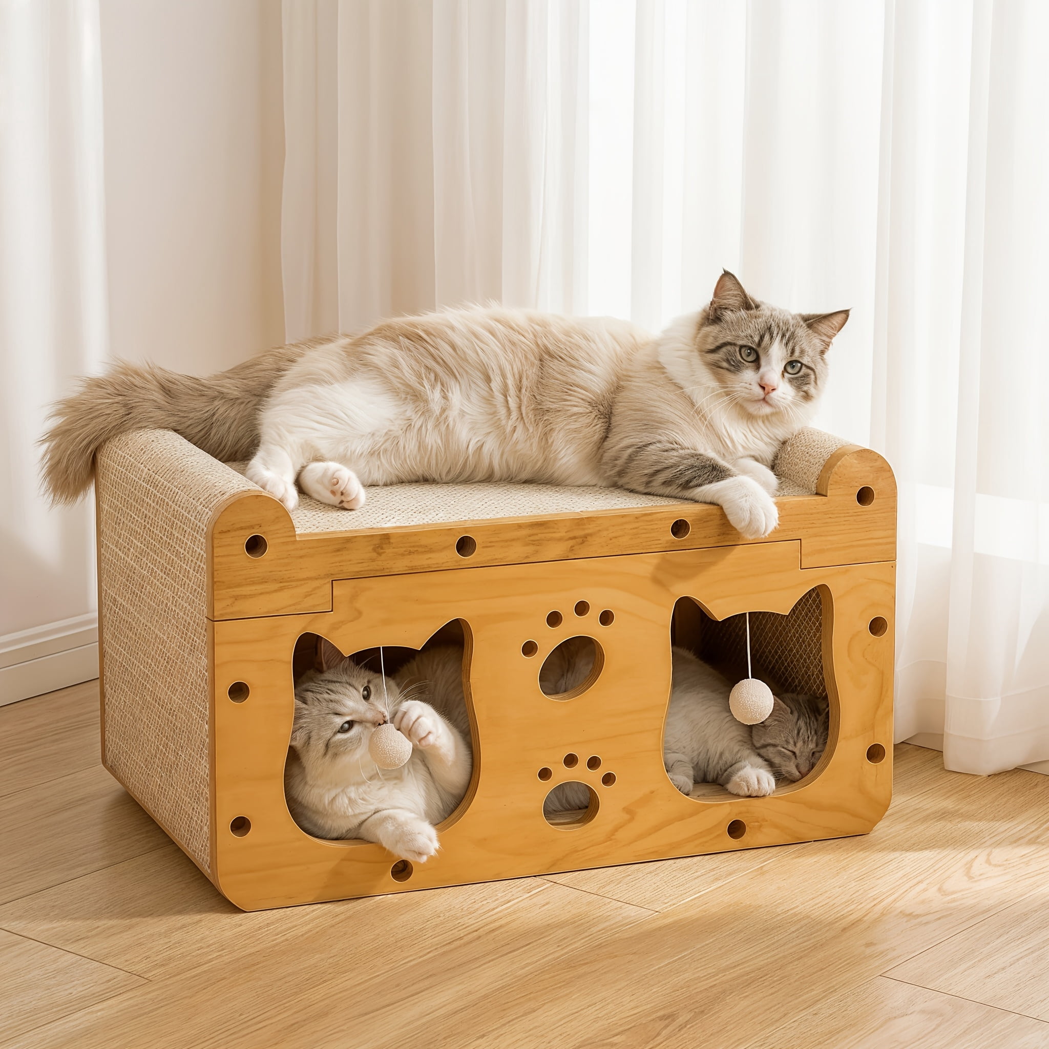 Cat Scratching Board and Bed Combo - Durable and Multi-functional ...
