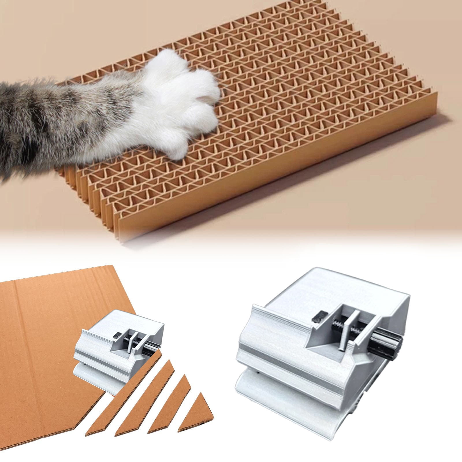 Cat Scratching Board Cutter Gray: DIY Cardboard Scratcher Tool Strip ...