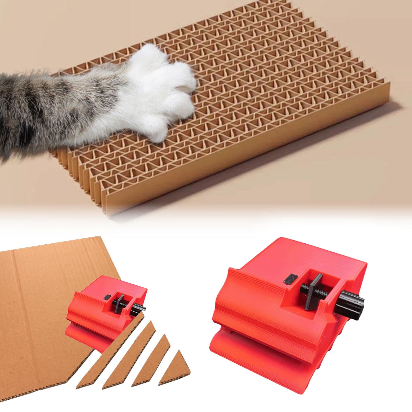 Cat Scratching Board Cutter Red: DIY Cardboard Scratcher Tool Strip ...