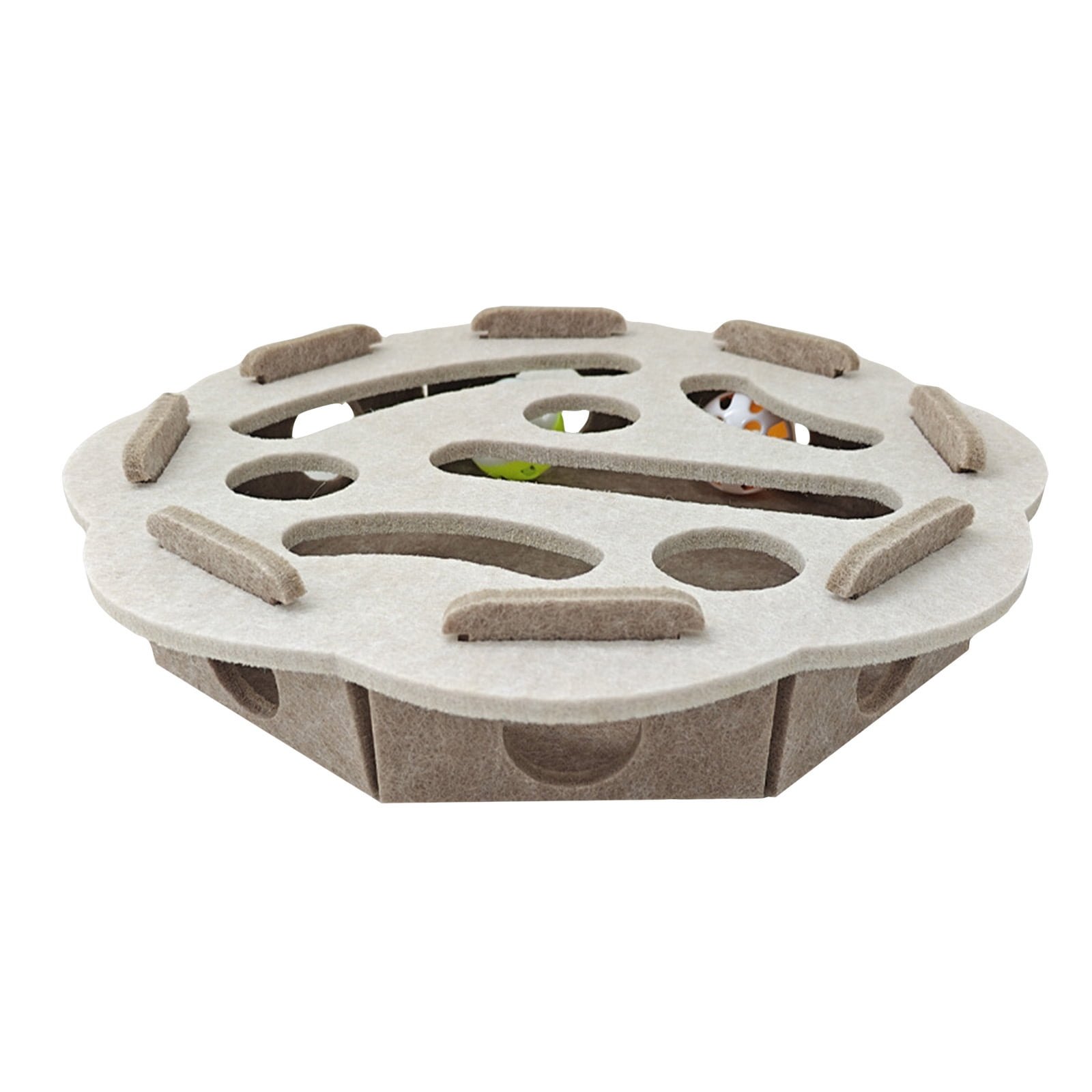 Cat Scratching Board Educational Toy Box with 3 Bell Balls Indoor ...