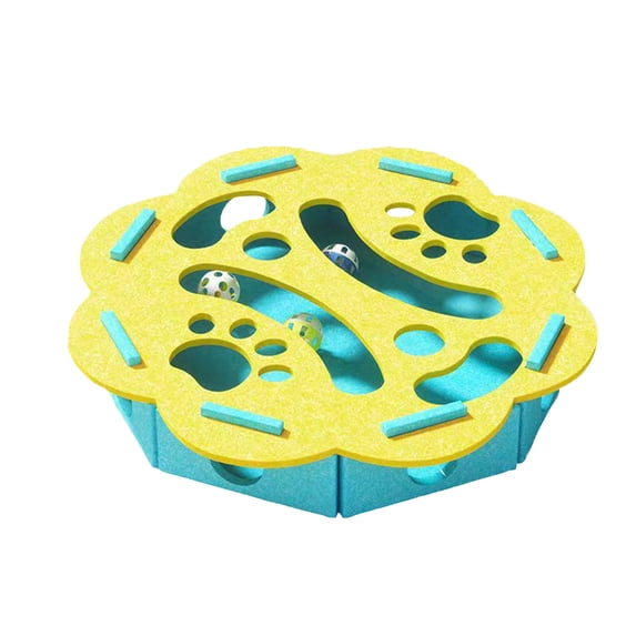 Cat Scratching Board Interactive Puzzle Toy Box with Built In Bell Ball ...