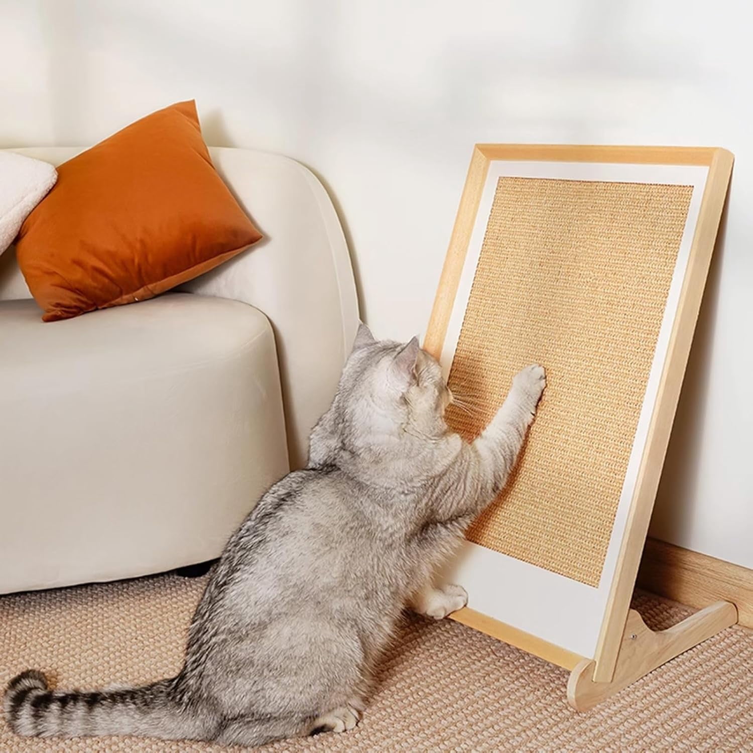 Cat Scratching Board L Shape,23.6 inch Cat Scratchers for Indoor Cats ...