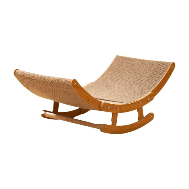 Cat Scratching Board Rocking Bed Wooden Cat Scratcher Boat Shaped Rocki