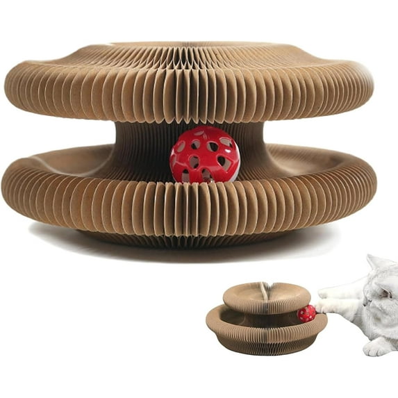 Cat Scratching Board Toy for Indoor Cats - Twisty Paws Foldable ...